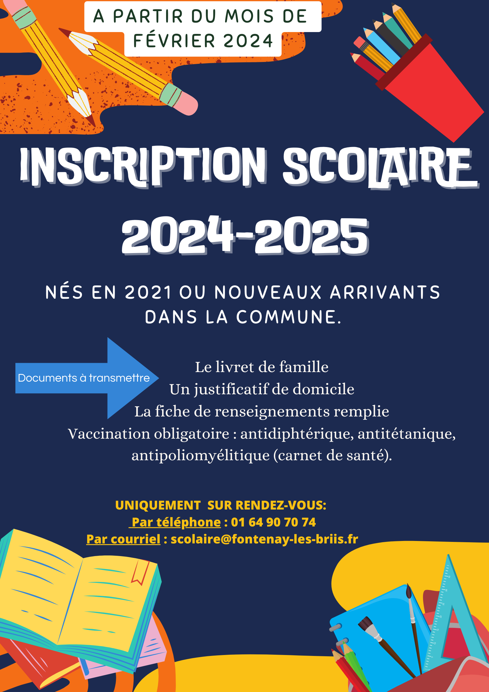 Inscription scolaire 2024-25, c'est parti ! - Mairie de Fontenay-lès-Briis - Essonne